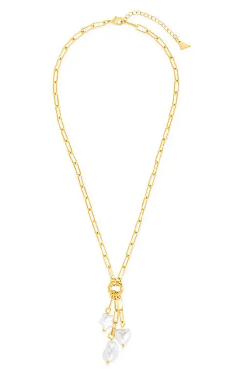 Sterling Forever Sabrina Mixed Pearl Charm Necklace