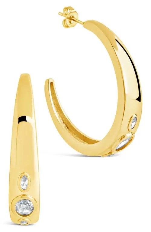 Sterling Forever Soren Cubic Zirconia Hoop Earrings - Gold