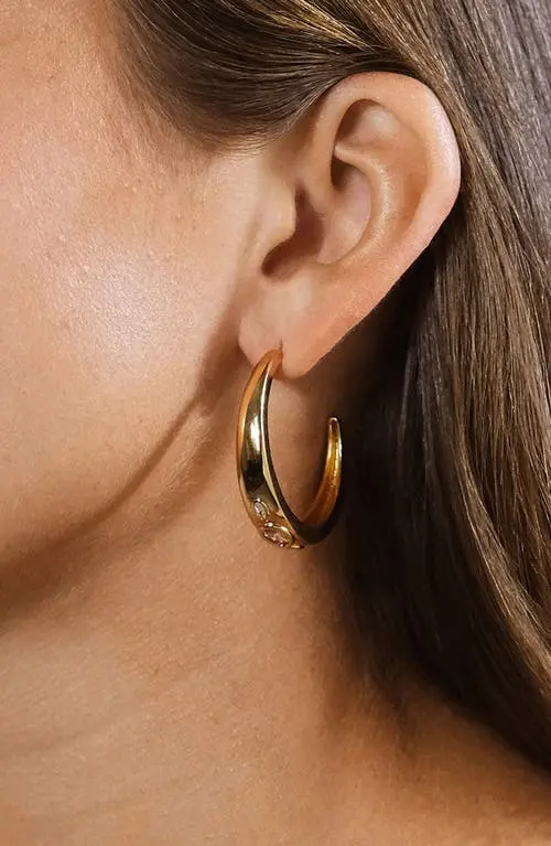 Sterling Forever Soren Cubic Zirconia Hoop Earrings