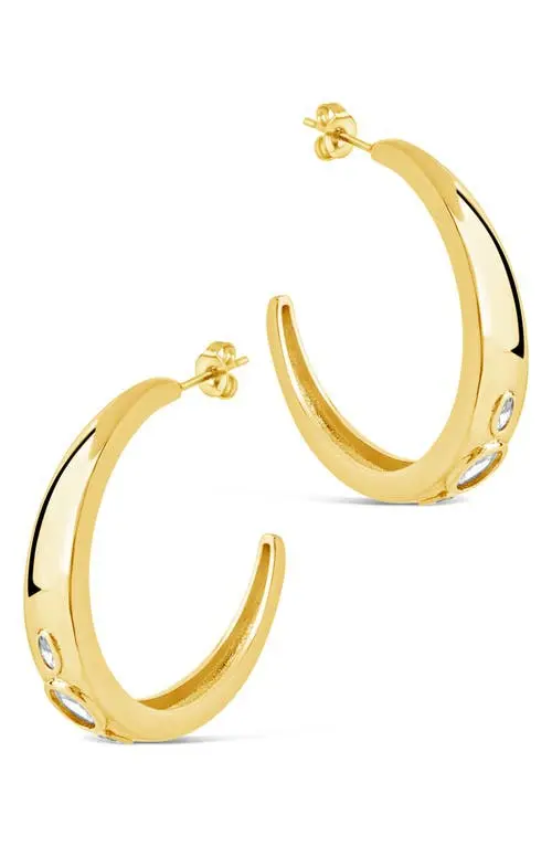 Sterling Forever Soren Cubic Zirconia Hoop Earrings