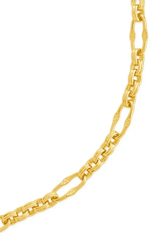 Sterling Forever Tegan Textured Chain Bracelet - Gold