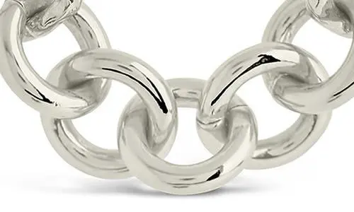Sterling Forever Fianna Mixed Link Chain Necklace - Silver