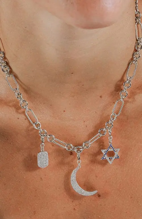 Sterling Forever Fianna Mixed Link Chain Necklace - Silver