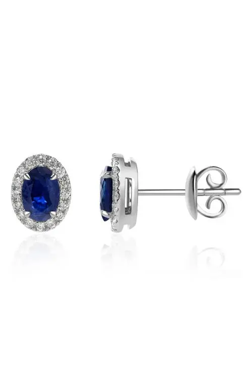 VALANI ATELIER Sapphire And Diamond Earrings - 14k White Gold