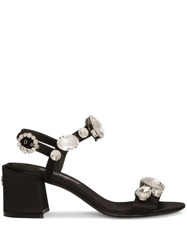 Dolce & Gabbana Crystal-embellished Sandals - Black