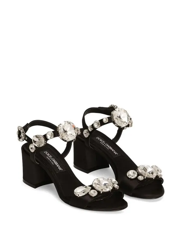 Dolce & Gabbana Crystal-embellished Sandals - Black