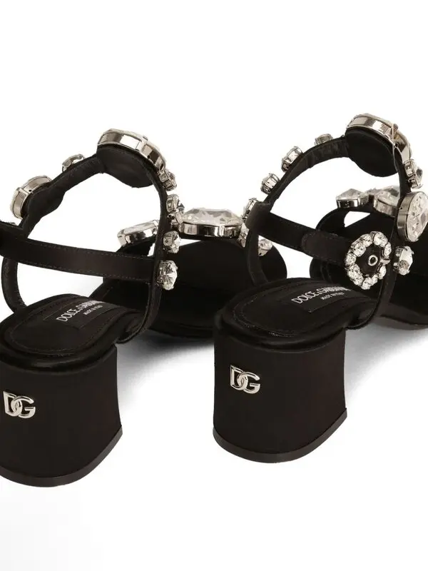 Dolce & Gabbana Crystal-embellished Sandals - Black