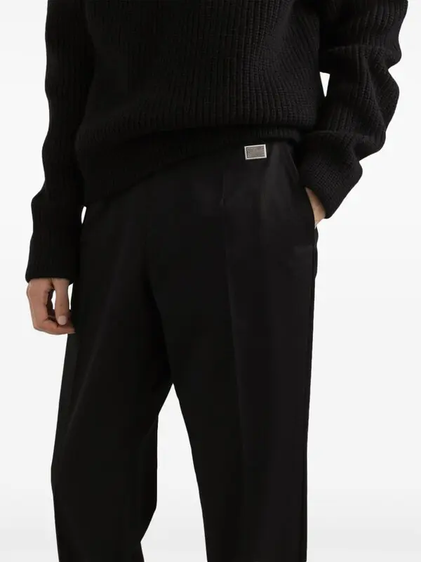 Dolce & Gabbana Logo-plaque Trousers - Black