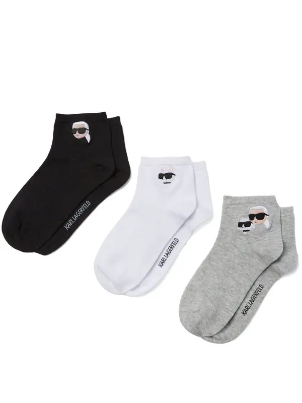 Karl Lagerfeld Ikon Ankle Socks - Black
