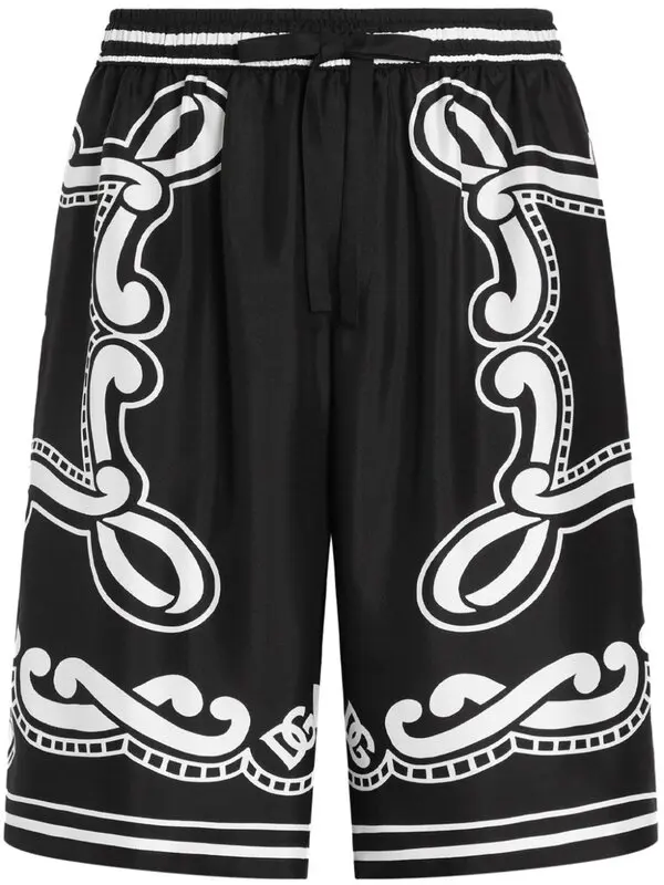 Dolce & Gabbana Bandana-print Shorts - Black