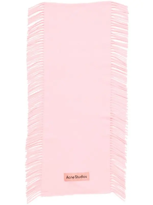 Acne Studios Fringe Wool Scarf - Pink