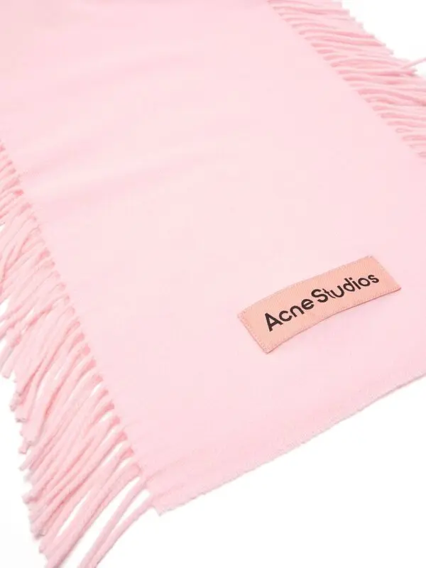 Acne Studios Fringe Wool Scarf - Pink
