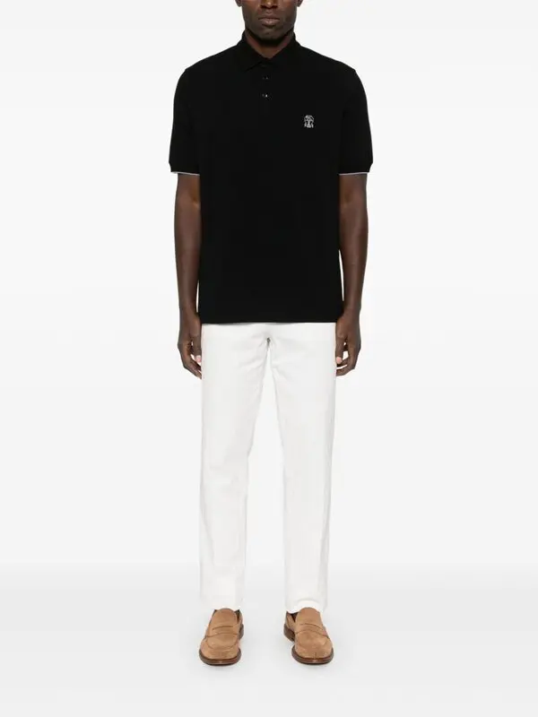 Brunello Cucinelli Cotton Polo Shirt - Black
