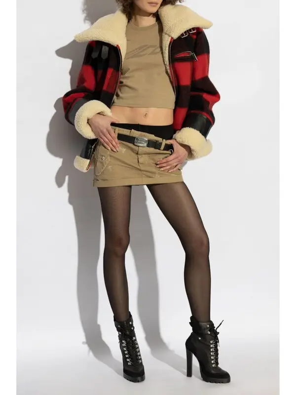 Dsquared2 Distressed-effect Mini Skirt - Neutrals