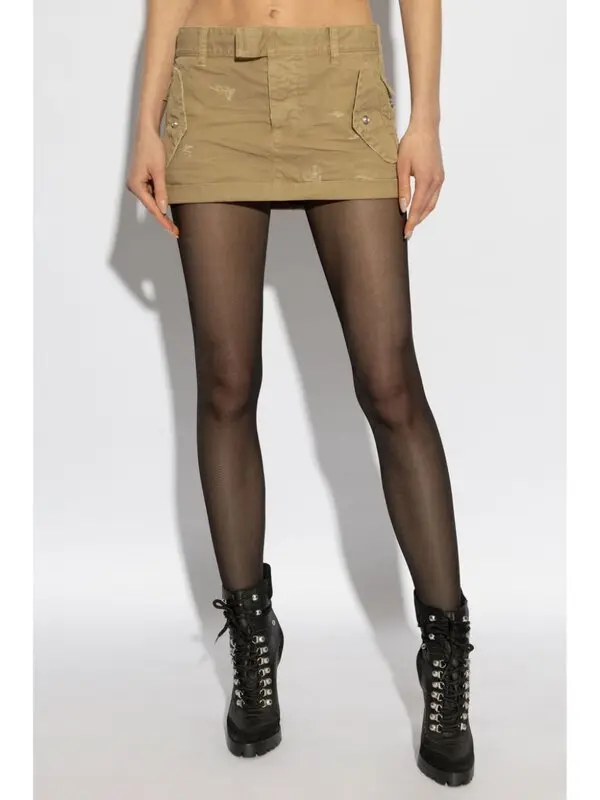 Dsquared2 Distressed-effect Mini Skirt - Neutrals