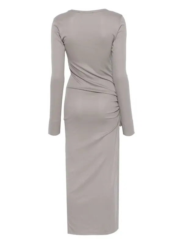 Pnk Side-Slit Maxi Dress In Grey - 42% Off | Editorialist