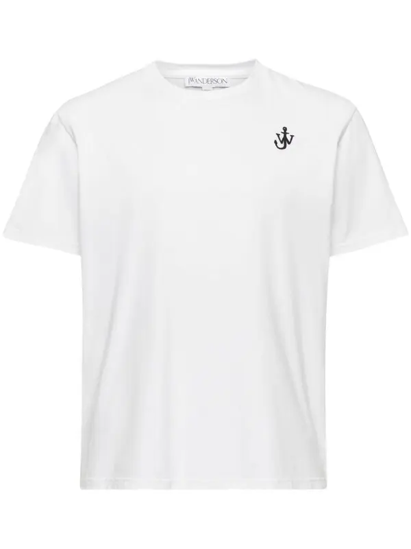 JW Anderson Anchor-embroidered T-shirt - White