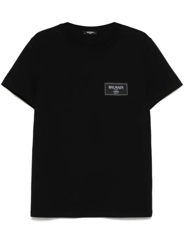 Balmain Logo-tag T-shirt - Black