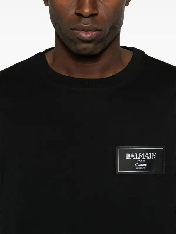 Balmain Logo-tag T-shirt - Black