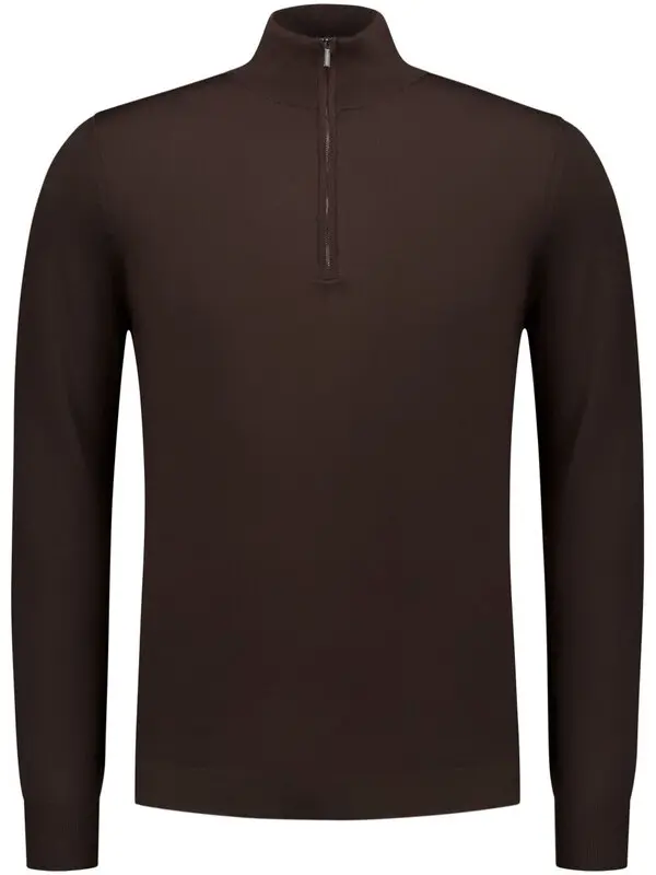 ZANONE Half-zip Sweater - Brown