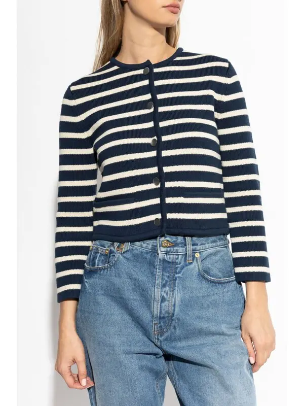 Theory Striped Knit Cardigan