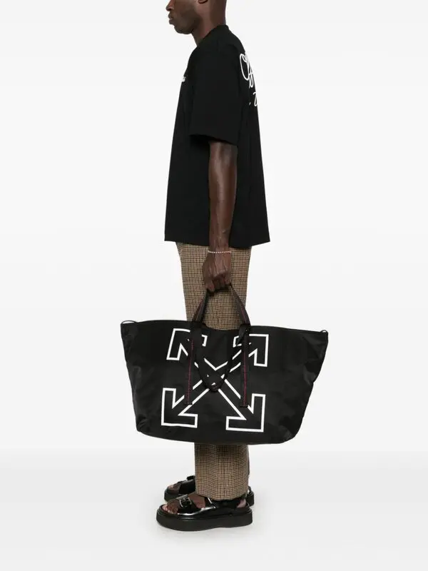 Off-White Large Heritage Day Off Tote Bag In Black | Editorialist