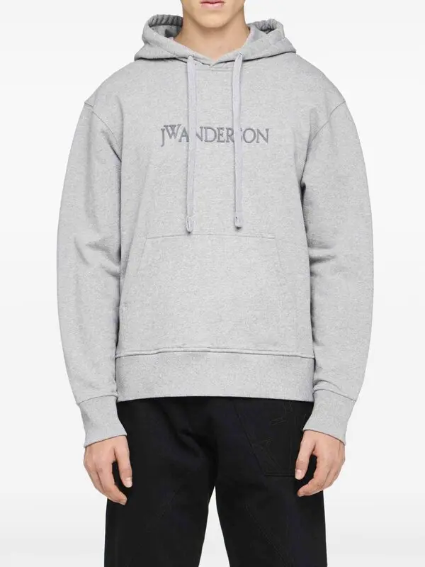 JW Anderson Logo-embroidered Hoodie - Grey