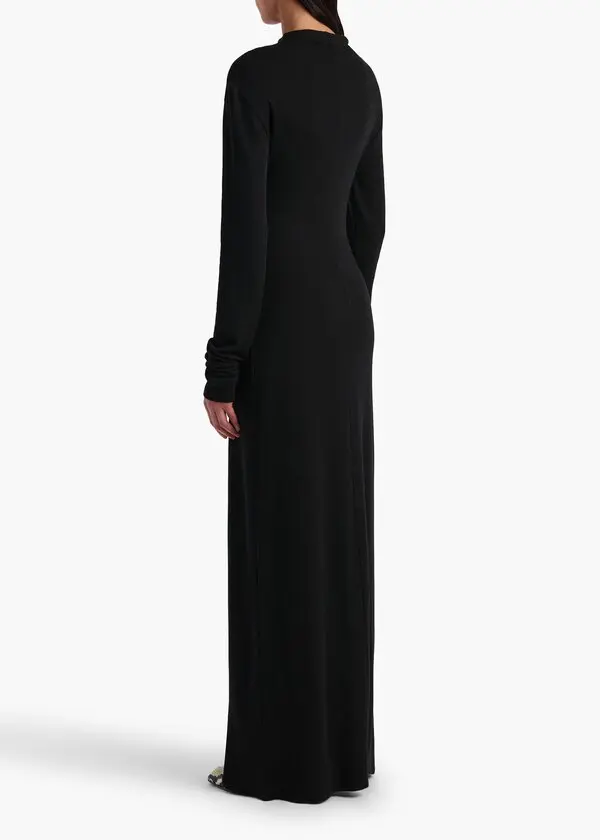 Khaite Norla Silk Cashmere Jersey Dress - Black