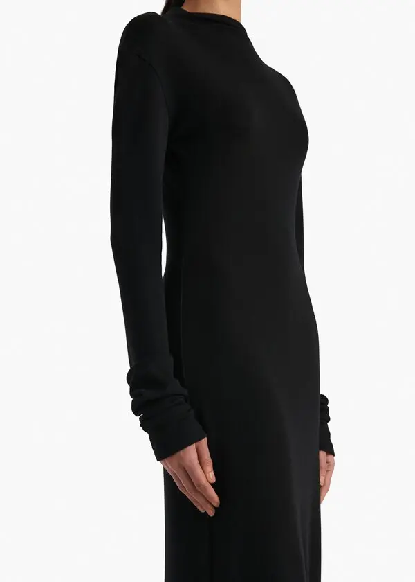 Khaite Norla Silk Cashmere Jersey Dress - Black