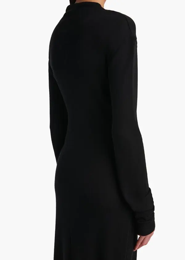 Khaite Norla Silk Cashmere Jersey Dress - Black