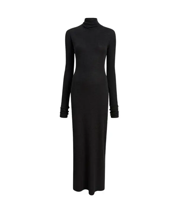 Khaite Norla Silk Cashmere Jersey Dress - Charcoal
