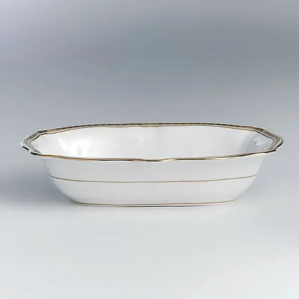 ROYAL CROWN DERBY Carlton Open Vegetable Dish - Gold