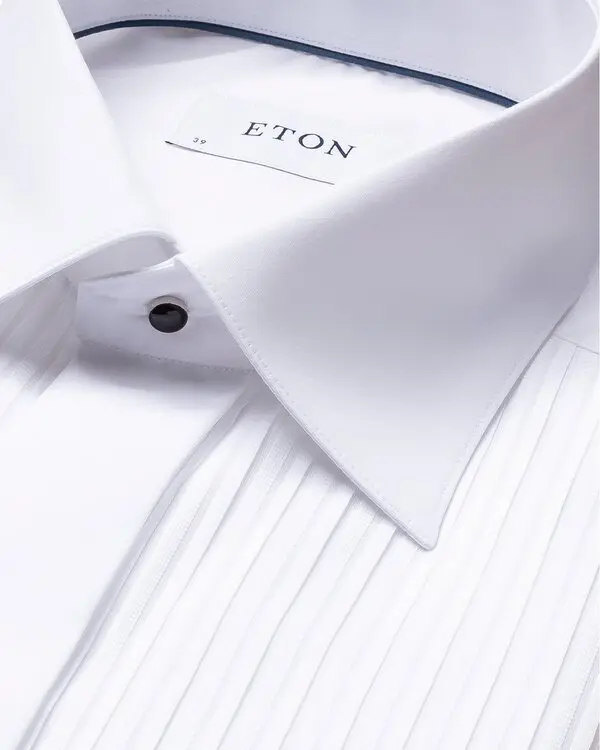 Eton Classic Fit Pleated Bib Formal Shirt - White