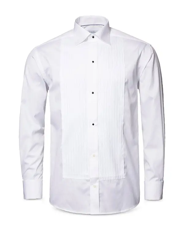 Eton Classic Fit Pleated Bib Formal Shirt - White