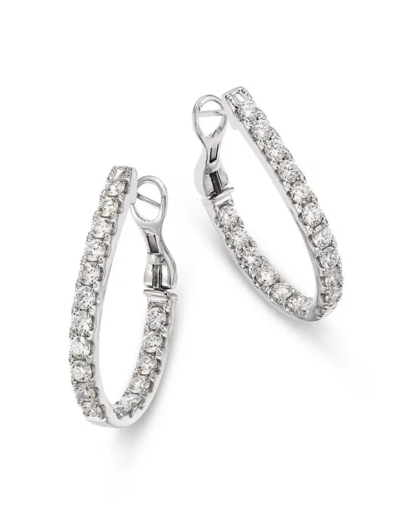 Bloomingdale'S Diamond Oval Hoop Earrings 3.00 Tcw In 14k Gold