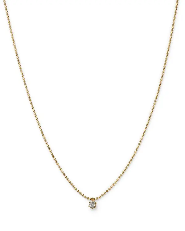 Zoe Chicco 14k Yellow Diamond Solitaire Necklace - Gold