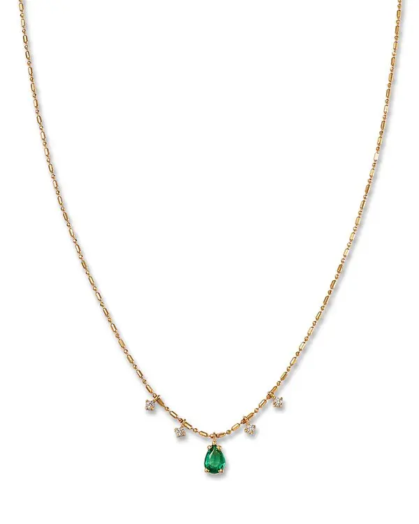 Zoe Chicco 14k Yellow Gold Emerald And Diamond Necklace - Green/gold