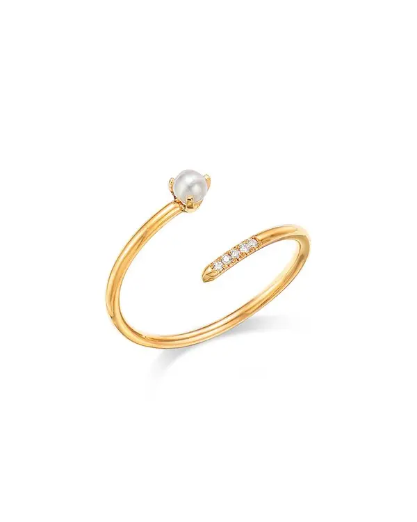 Zoe Chicco 14k Yellow Pearl And Diamond Ring - Gold
