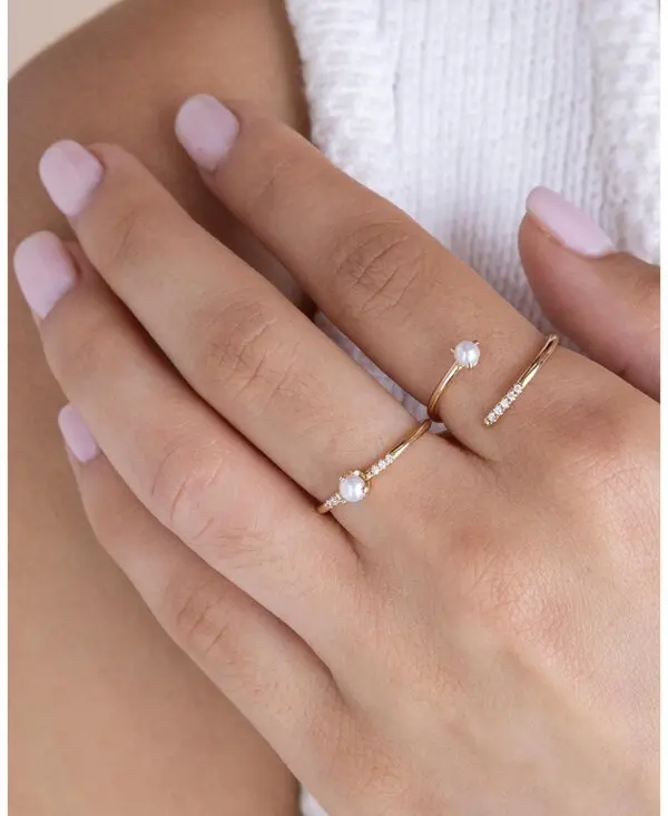 Zoe Chicco 14k Yellow Pearl And Diamond Ring - Gold