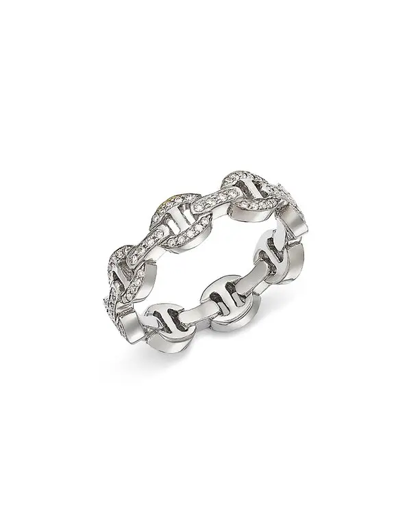 Hoorsenbuhs 18k Gold Diamond Tri Link Ring - White