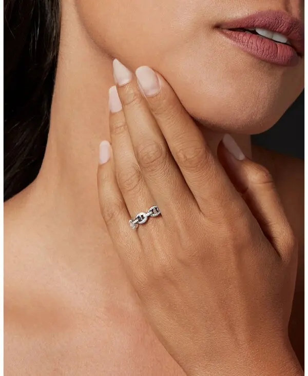 Hoorsenbuhs 18k Gold Diamond Tri Link Ring