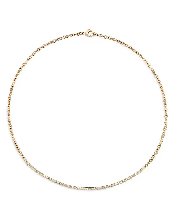 Walters Faith 18k Diamond Bar Necklace - Rose Gold