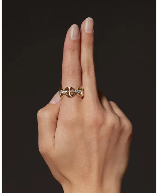Hoorsenbuhs 18k Yellow Diamond Link Ring - Gold