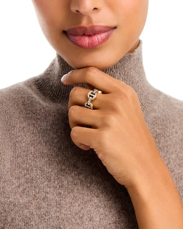 Hoorsenbuhs 18k Yellow Diamond Tri Link Ring