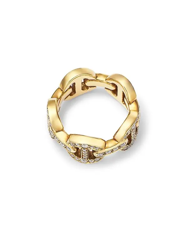 Hoorsenbuhs 18k Yellow Diamond Tri Link Ring