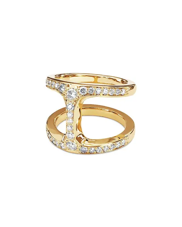 Hoorsenbuhs 18k Yellow Diamond Double Row Phantom Ring - Gold