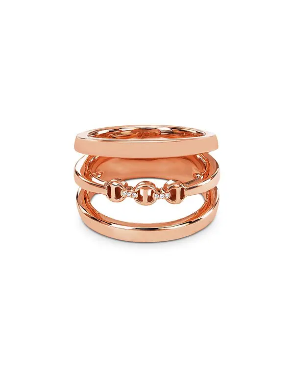 Hoorsenbuhs 18k Rose Gold Diamond Asset Ring - Pink