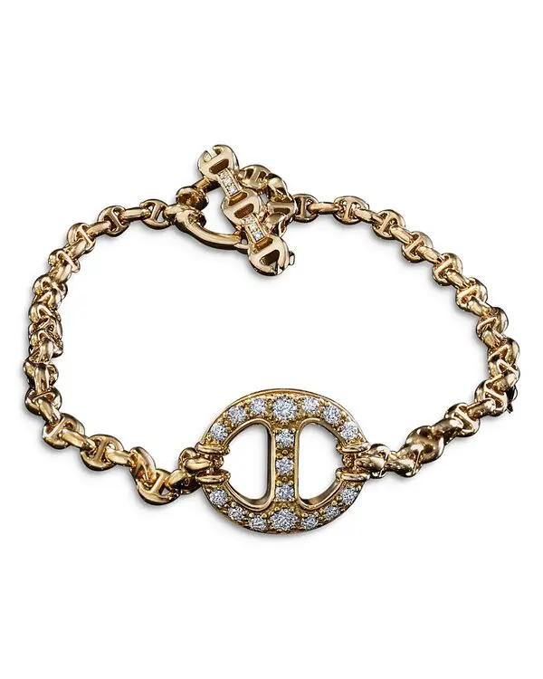 Hoorsenbuhs 18k Yellow Micro Chain Bracelet With Diamonds - Gold