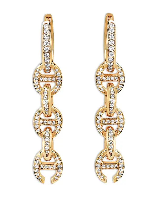 Hoorsenbuhs 18k Yellow Diamond Drip Hoop Earrings - Gold