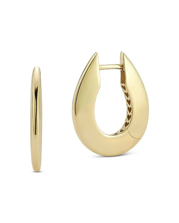 Bloomingdale'S 14k Yellow Oval Hoop Earrings - Gold